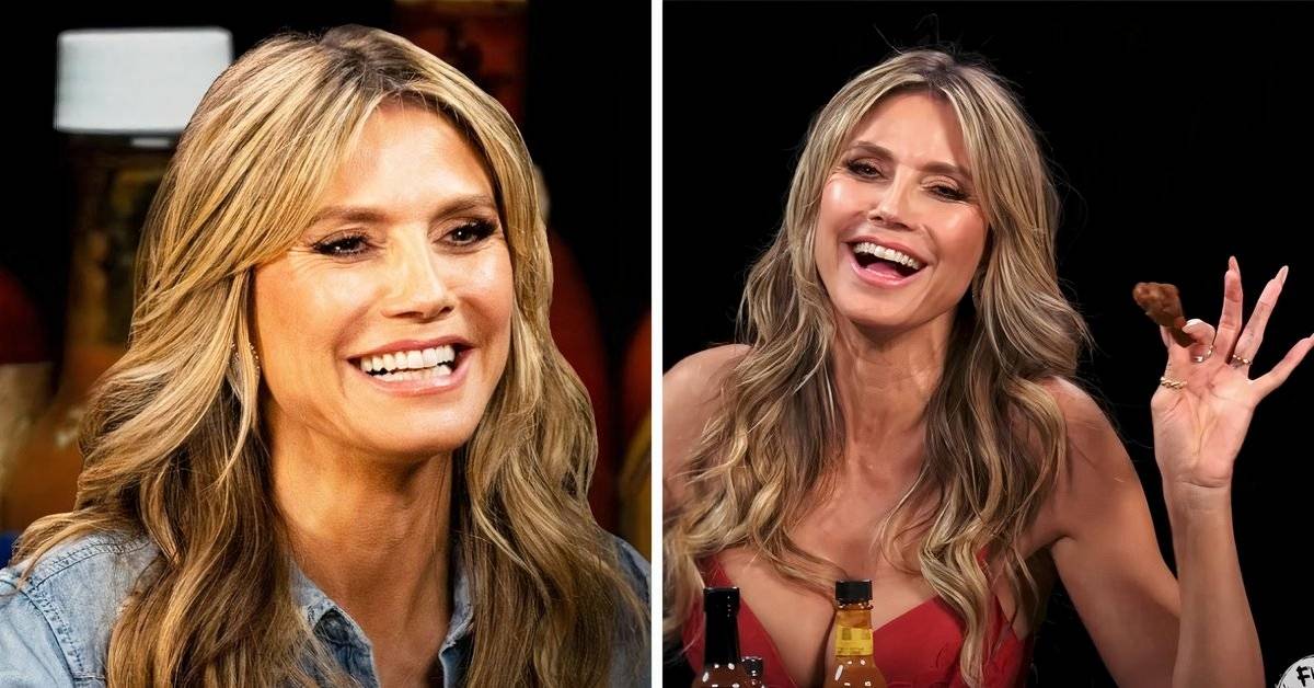 Heidi Klum Drew Fiery Reactions After Ripping Off Her Shirt On Hot Ones ...